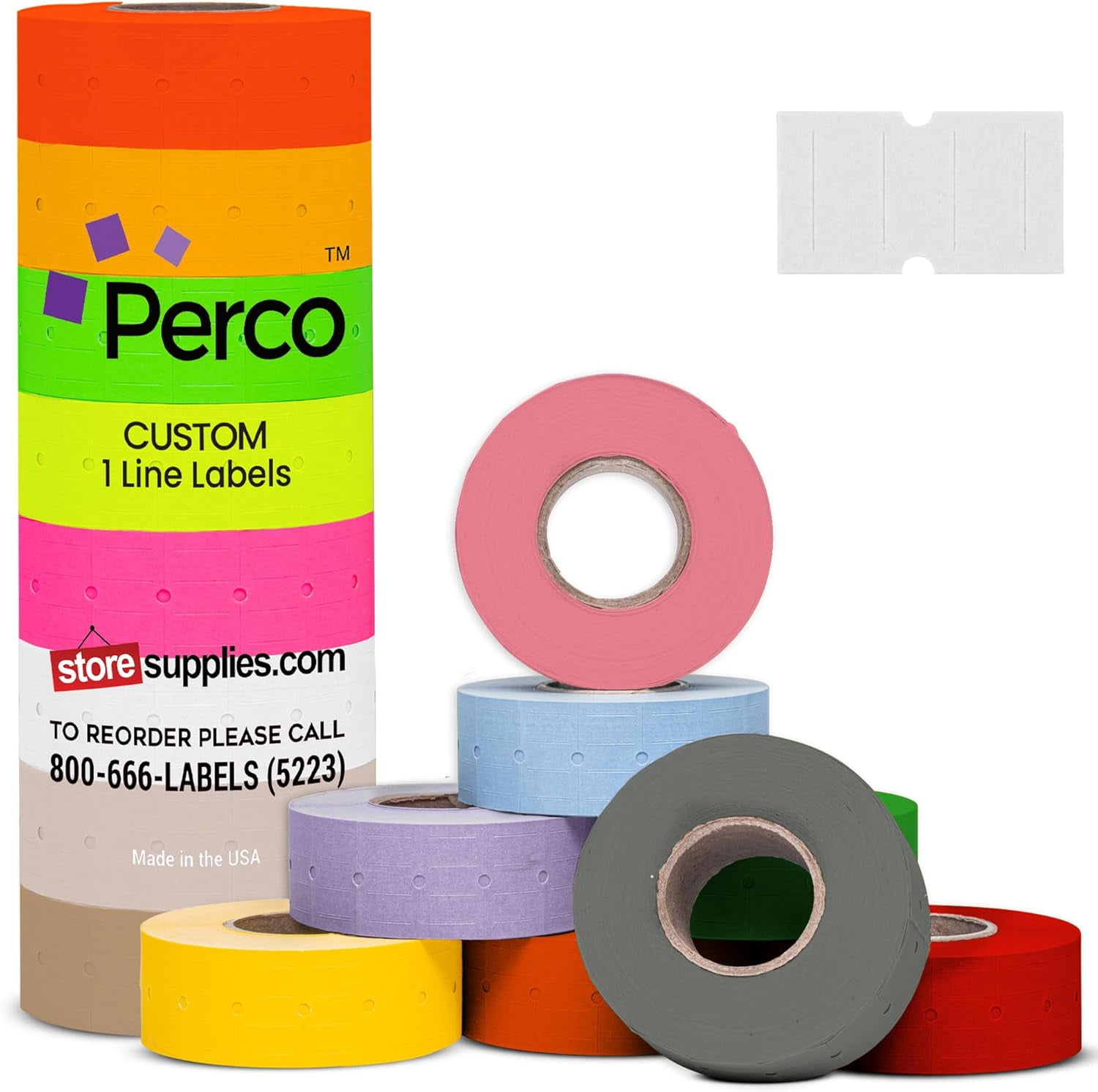 Perco Custom 1 Line Removable Adhesive Labels, Choose Color & Font ...