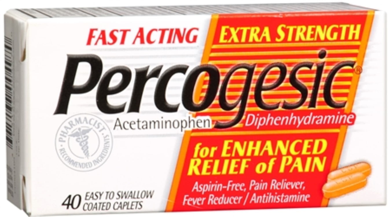 Percogesic Extra Strength Pain Killer Caplets, Tension Headache Relief ...