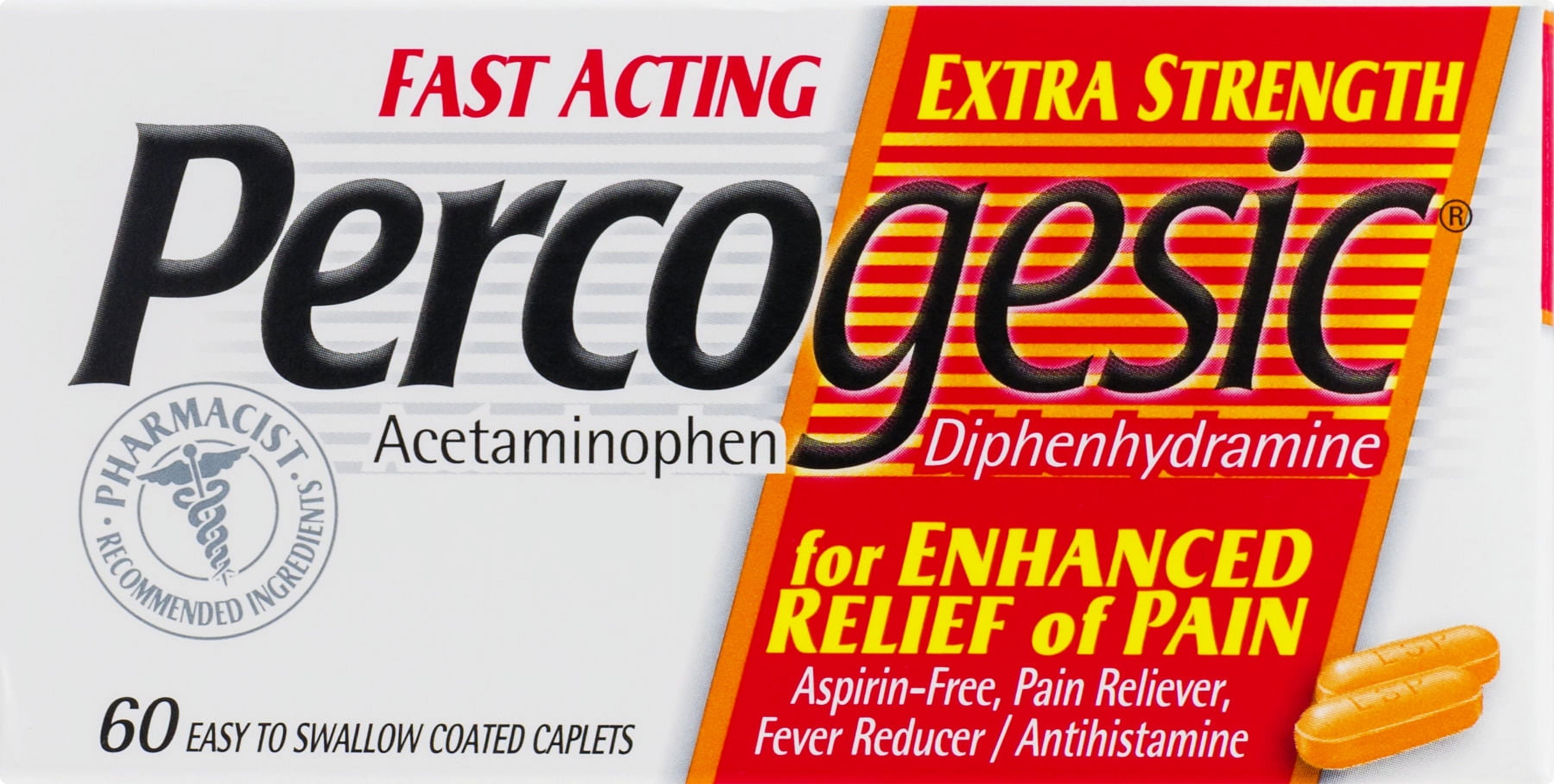 Percogesic Extra Strength Pain Reliever - 60 Ct Tablet for Joint, Back ...