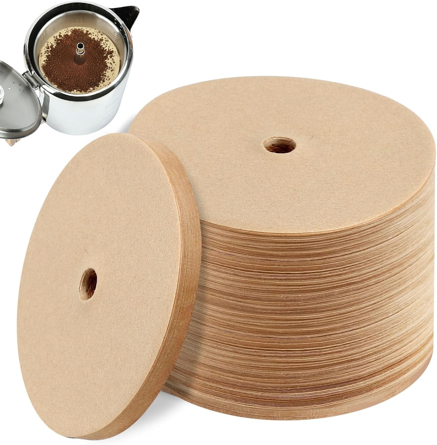 Percolator Coffee Filters 300 Count, 3.75 Inch Natural Unbleached ...