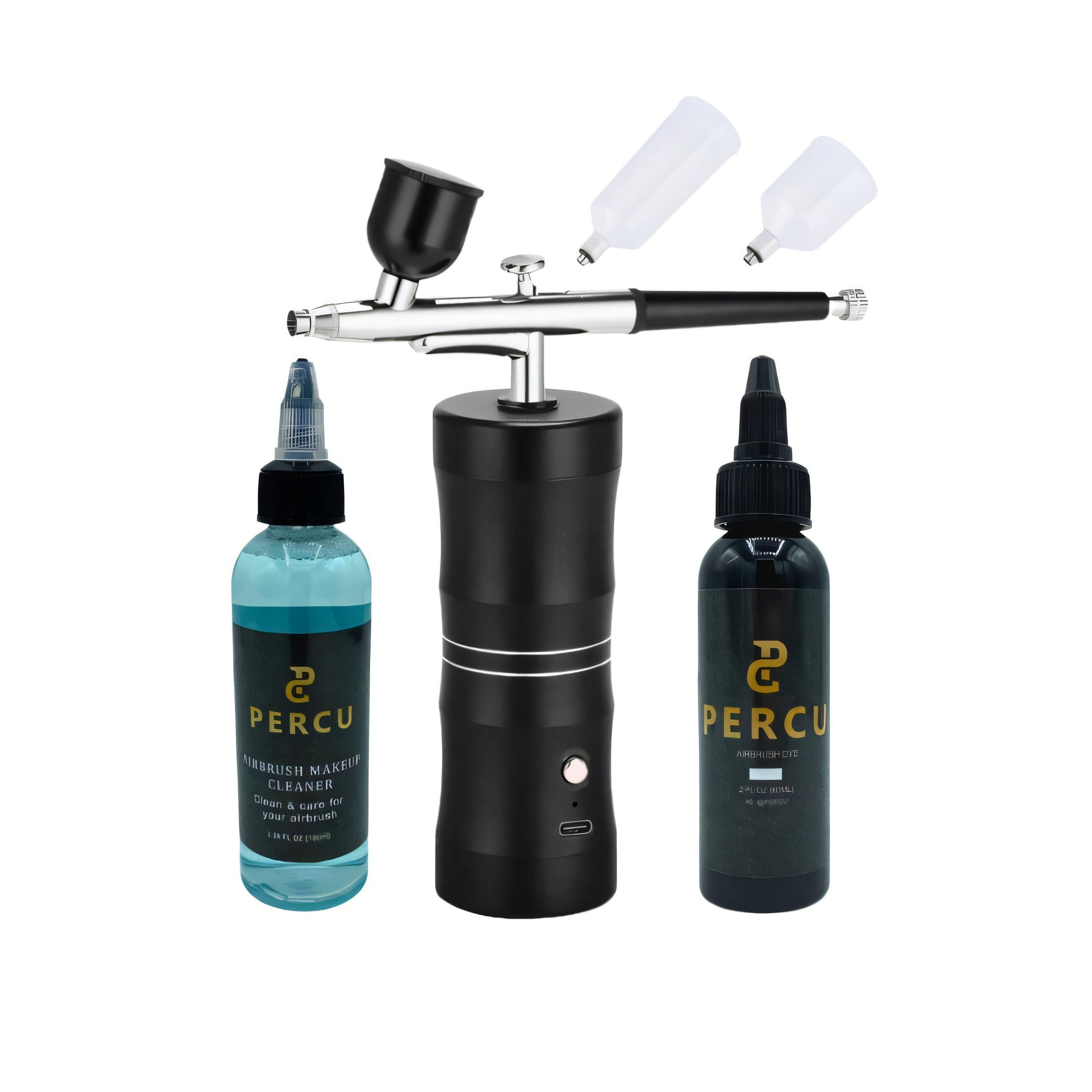 Percu Airbrush Dye Kit with Color Compressor - Dark Brown, Black ...