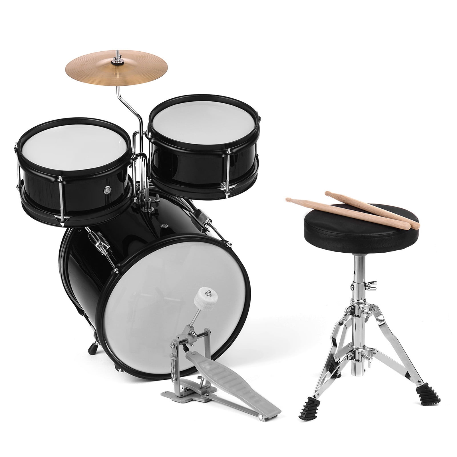 Percussion Drum,Drumsticks Adjustable Stool Drum Set Kit Percussion ...