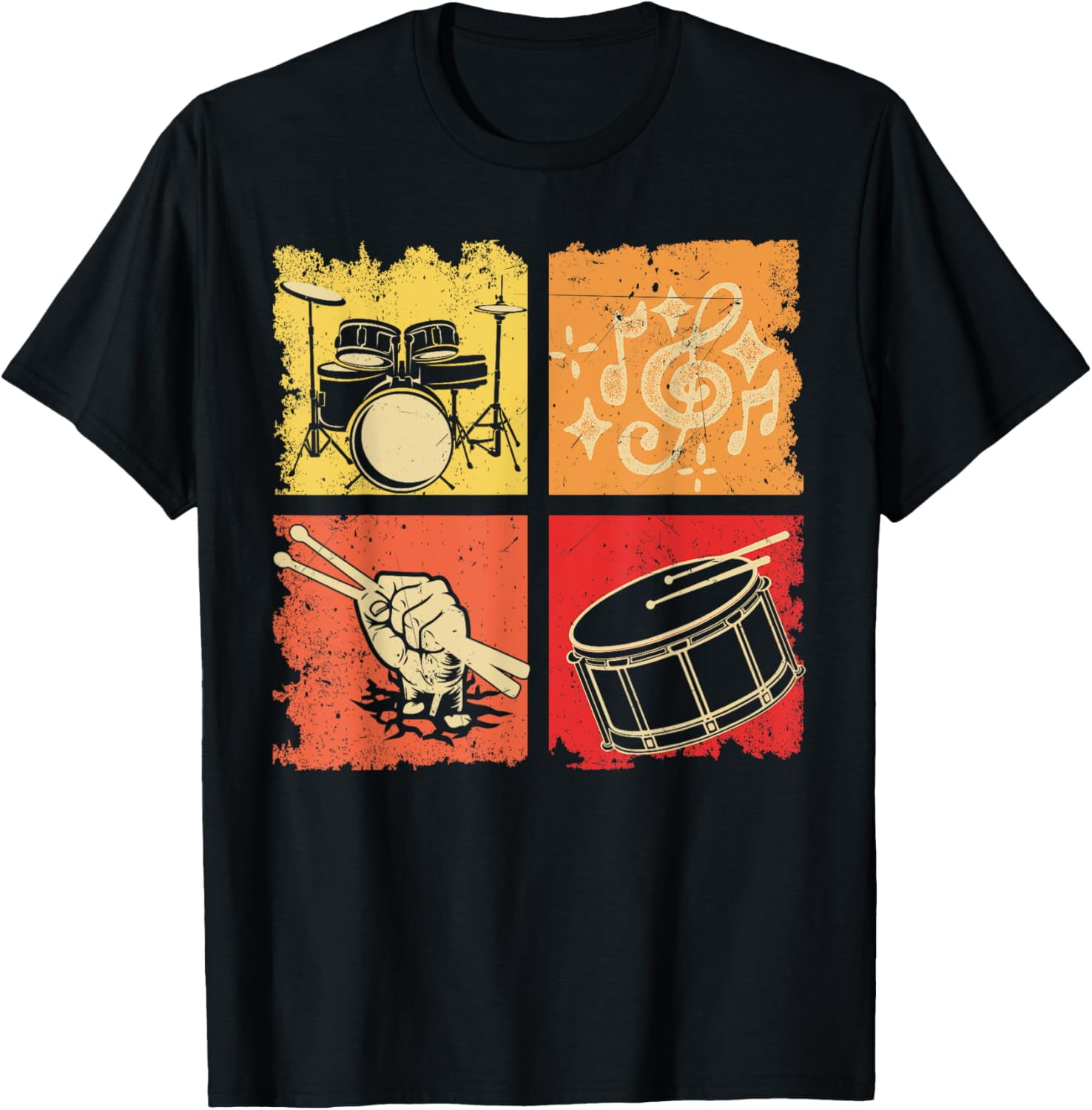 Percussion Drums Drummer Band Drumset Retro Vintage Drum Set T-Shirt ...