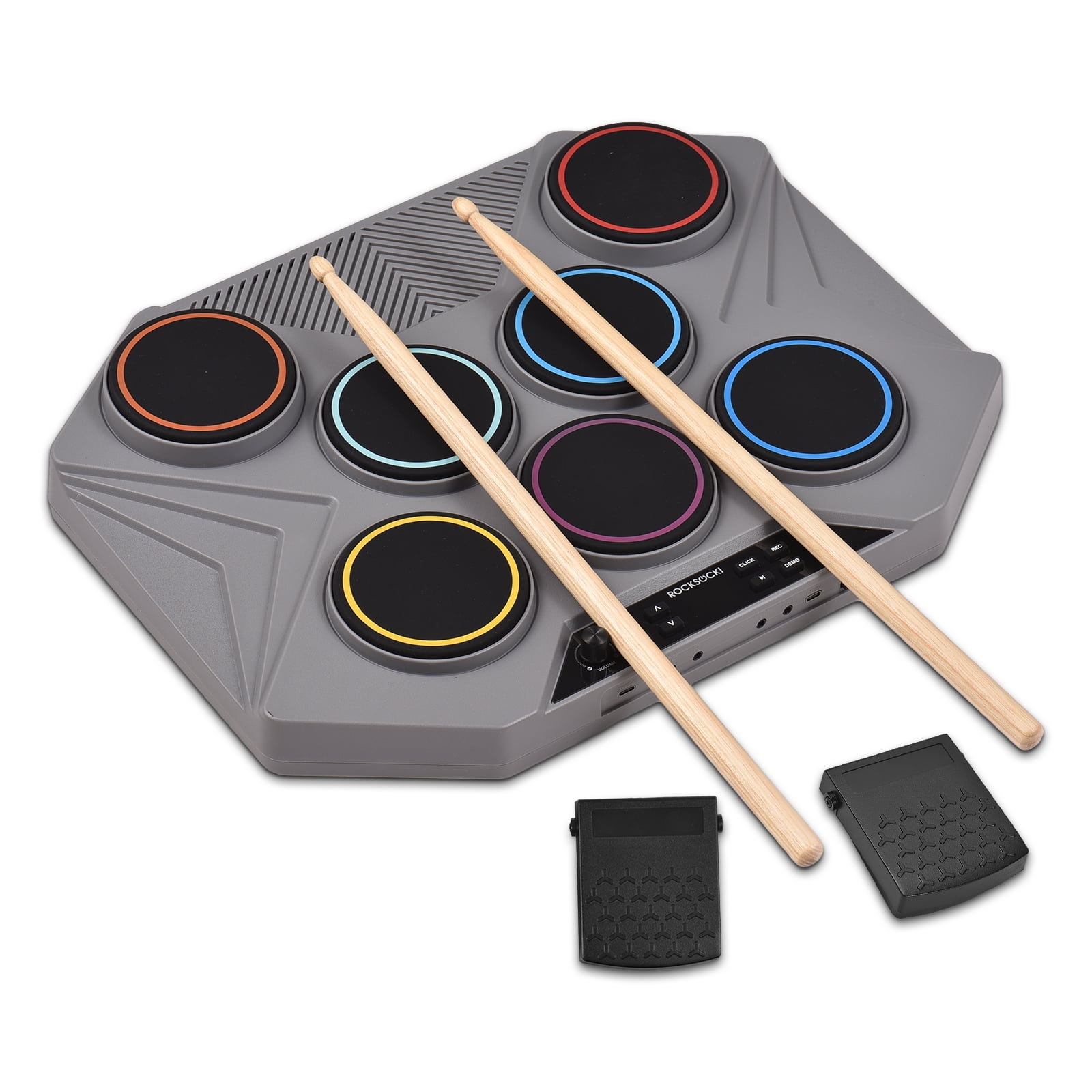 Percussion Instruments,Kit 7 Zones Sensitivity With Drum Pedals Drum ...