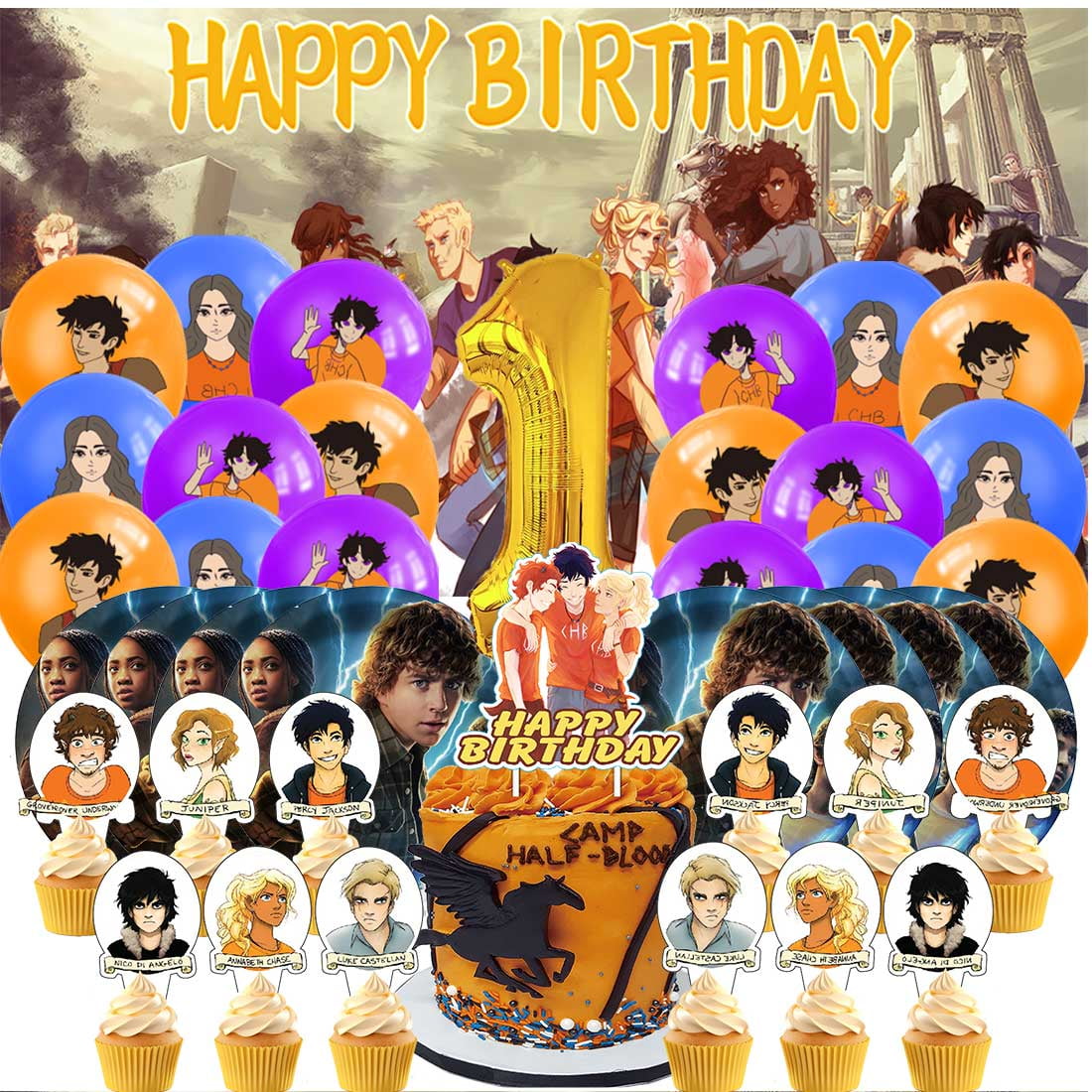 Percy Jackson and the Olympians Balloons Party Supplies 1st Decor ...