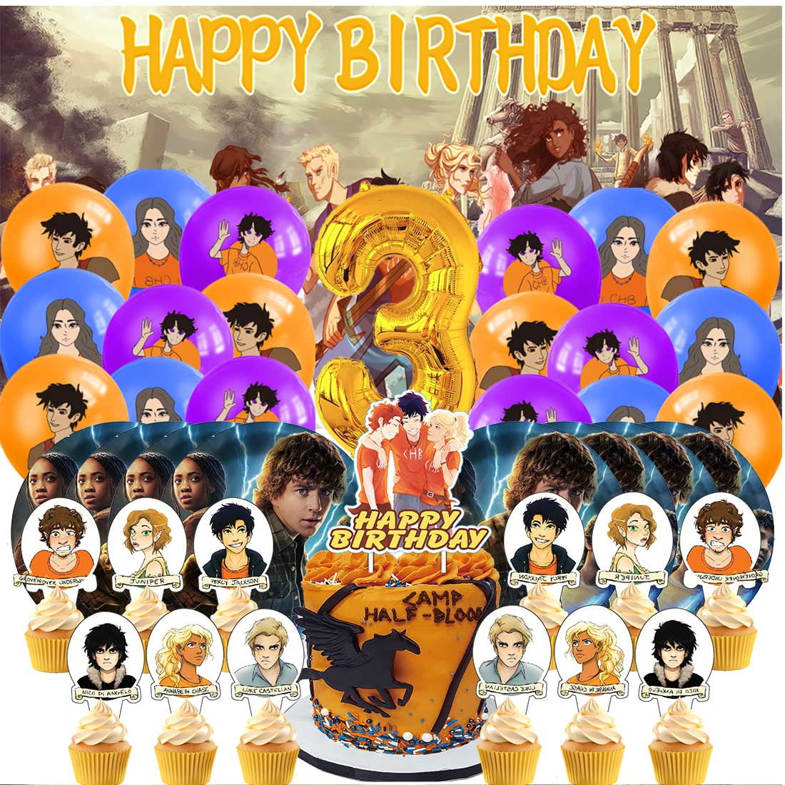Percy Jackson and the Olympians Balloons Party Supplies 3rd Decor ...