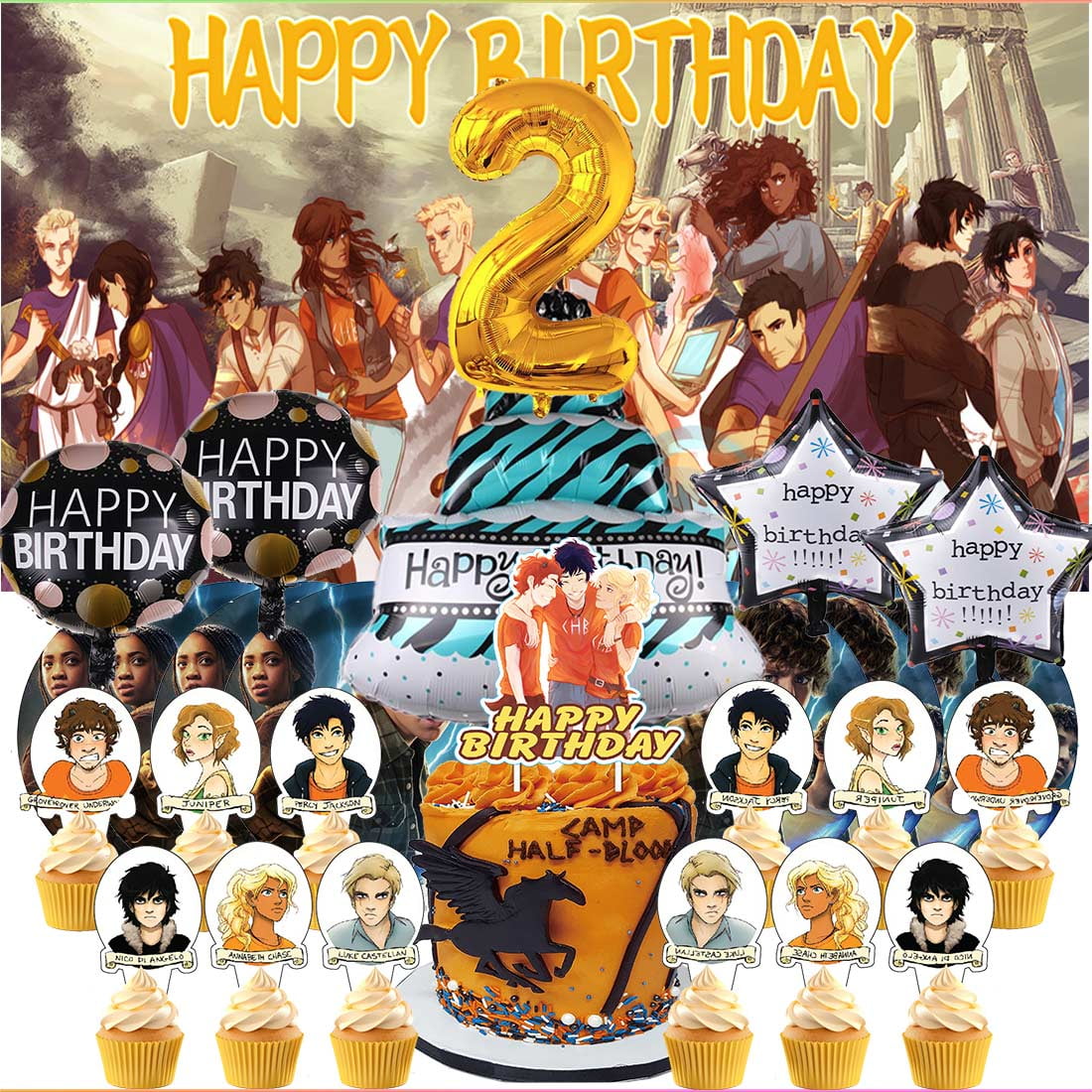 Percy Jackson the Olympians 2nd Tableware Balloons Cake Toppers ...