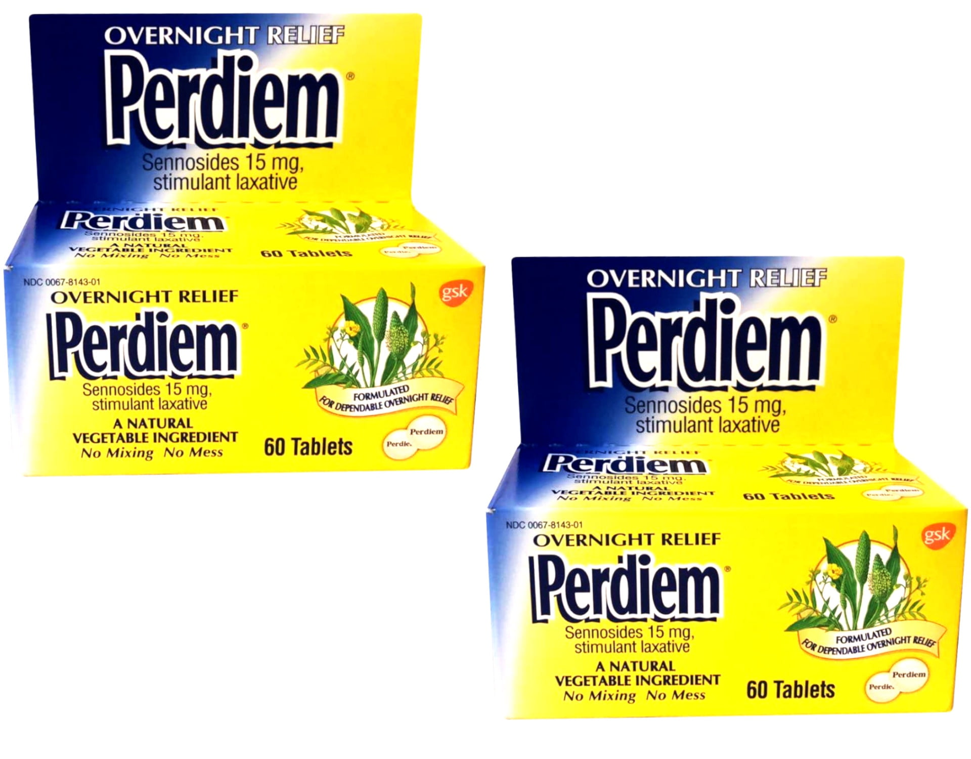Perdiem Sennosides Stimulant Laxative Pills, Overnight Relief, 60-Count ...