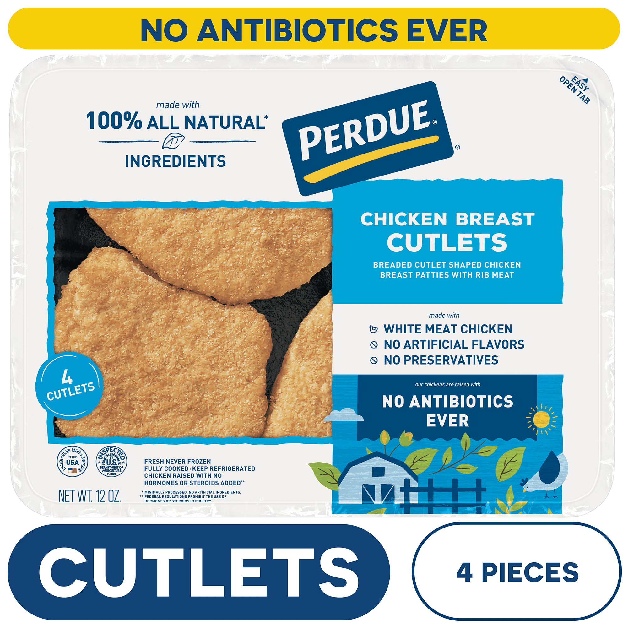Perdue, Fully Cooked Breaded Chicken Breast Cutlets, 12 oz - Walmart.com