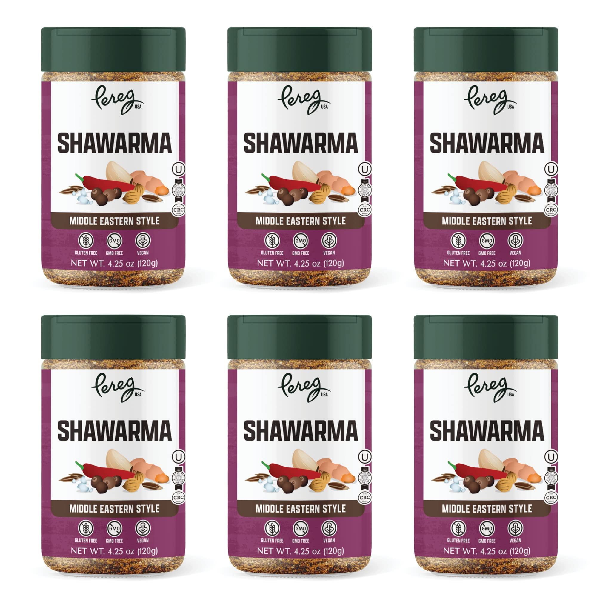 Pereg Shawarma Spice Seasoning STF9 (4.25 Oz x 6 Pack) - Spice Rub for ...