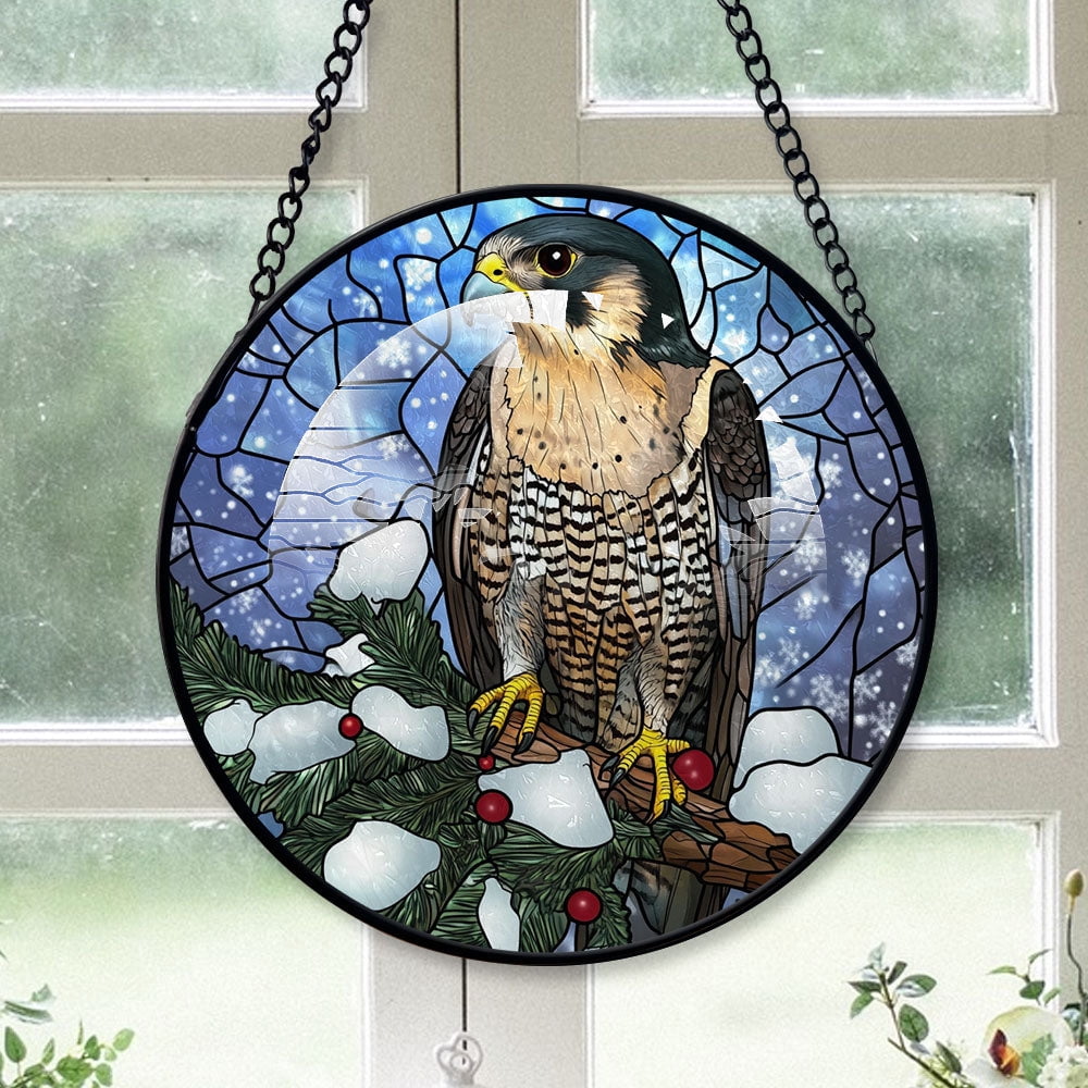 Peregrine Falcon Ornament Christmas 2025, Peregrine Falcon Stained ...
