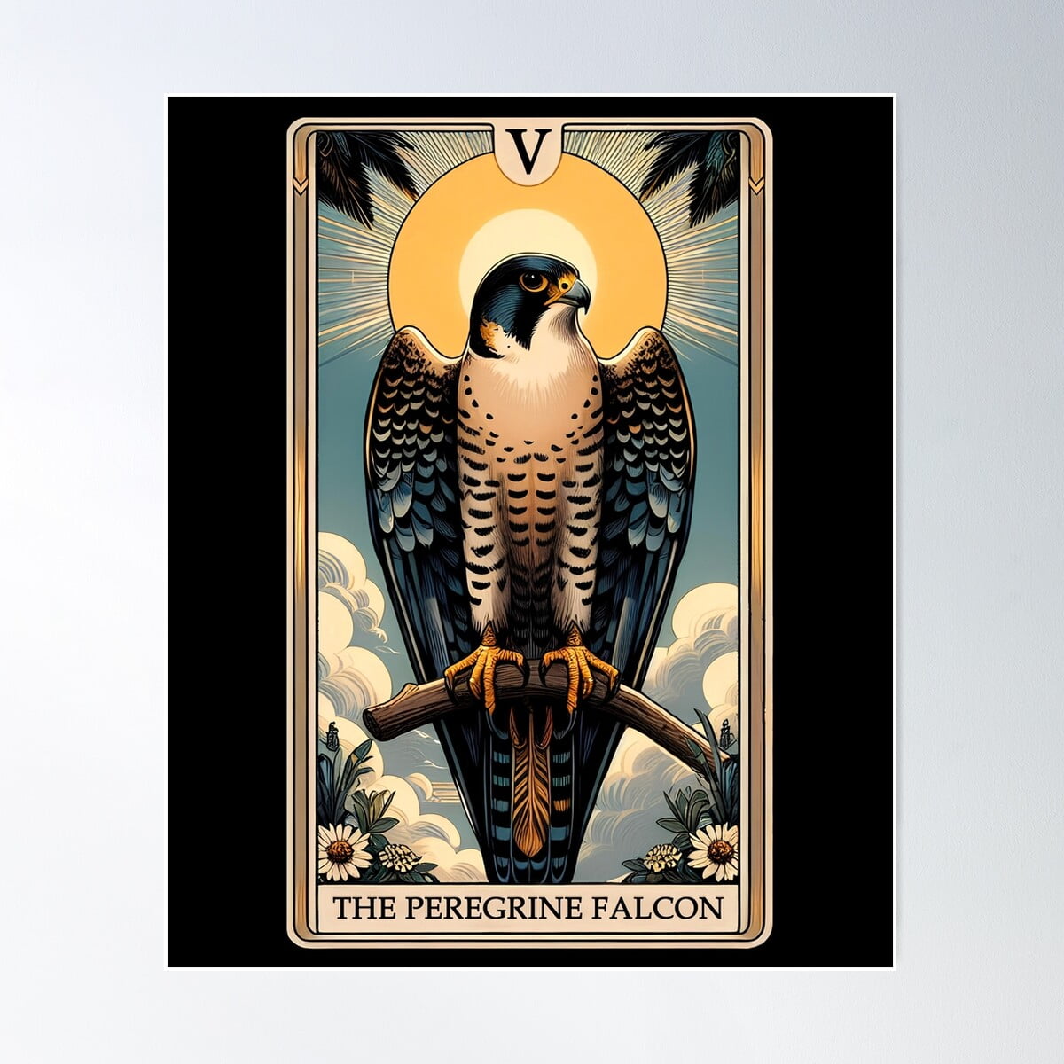 Peregrine Falcon Tarot Card Fly Bird Raptor Lover Birding Watcher ...