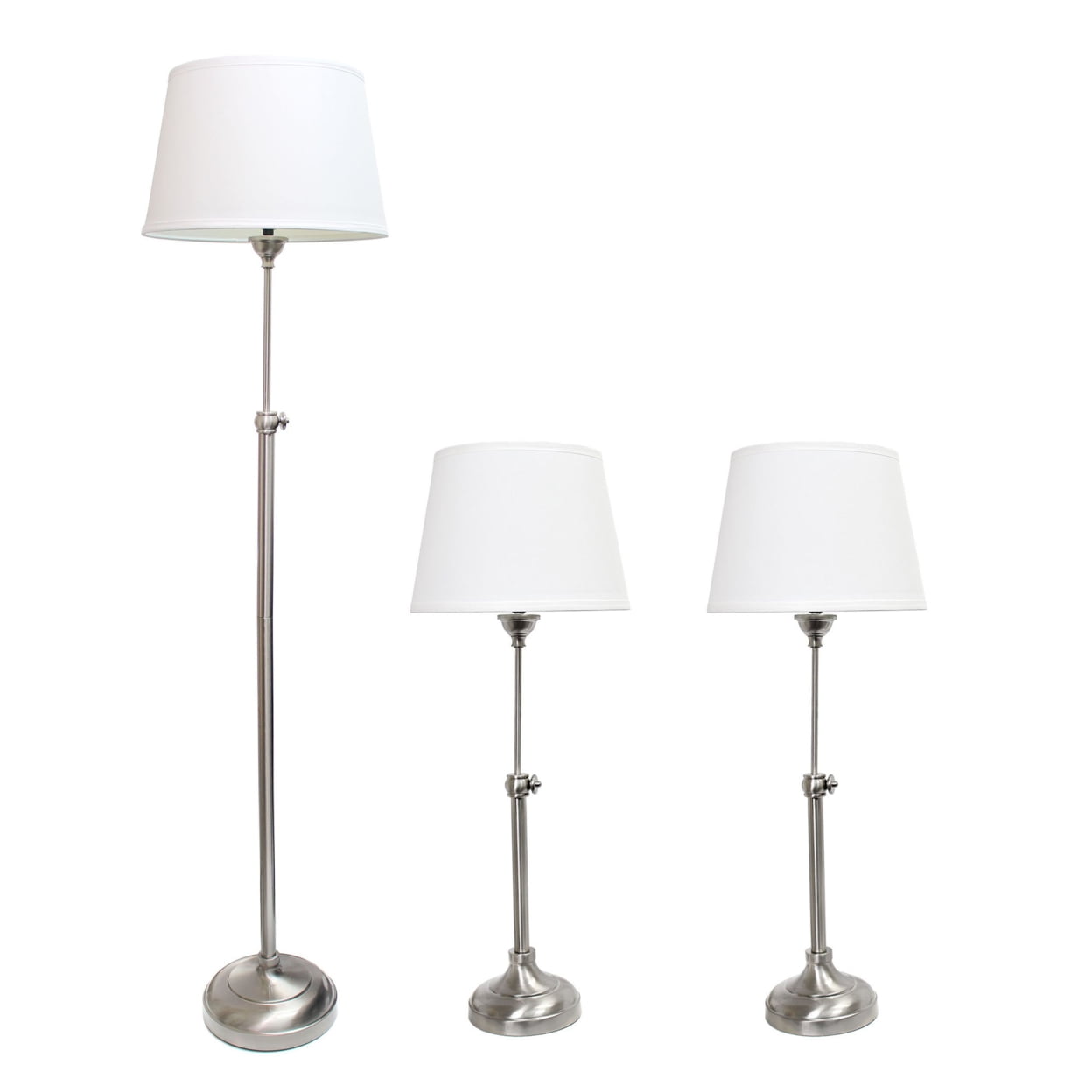 Perennial Modern Manhattan Extendable 3 Piece Metal Lamp Set (2 Table ...