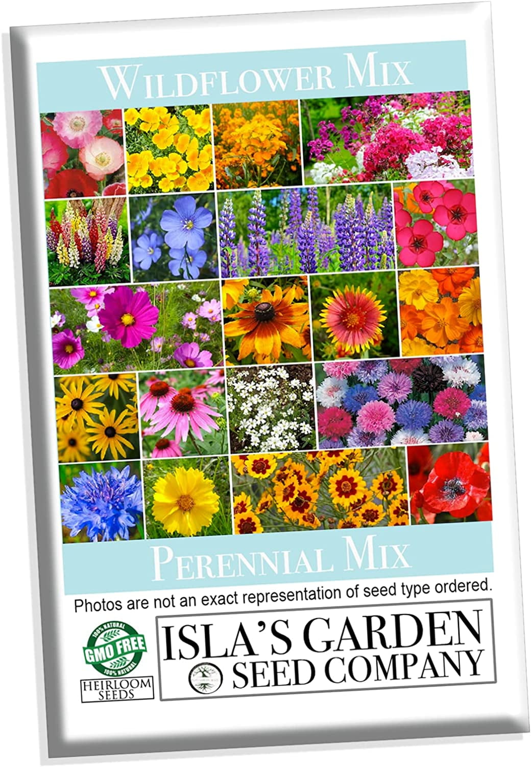 Perennial Wildflower Mix, 600+ Flower Seeds Per Packet, Blend of 17 Various Perennial ...