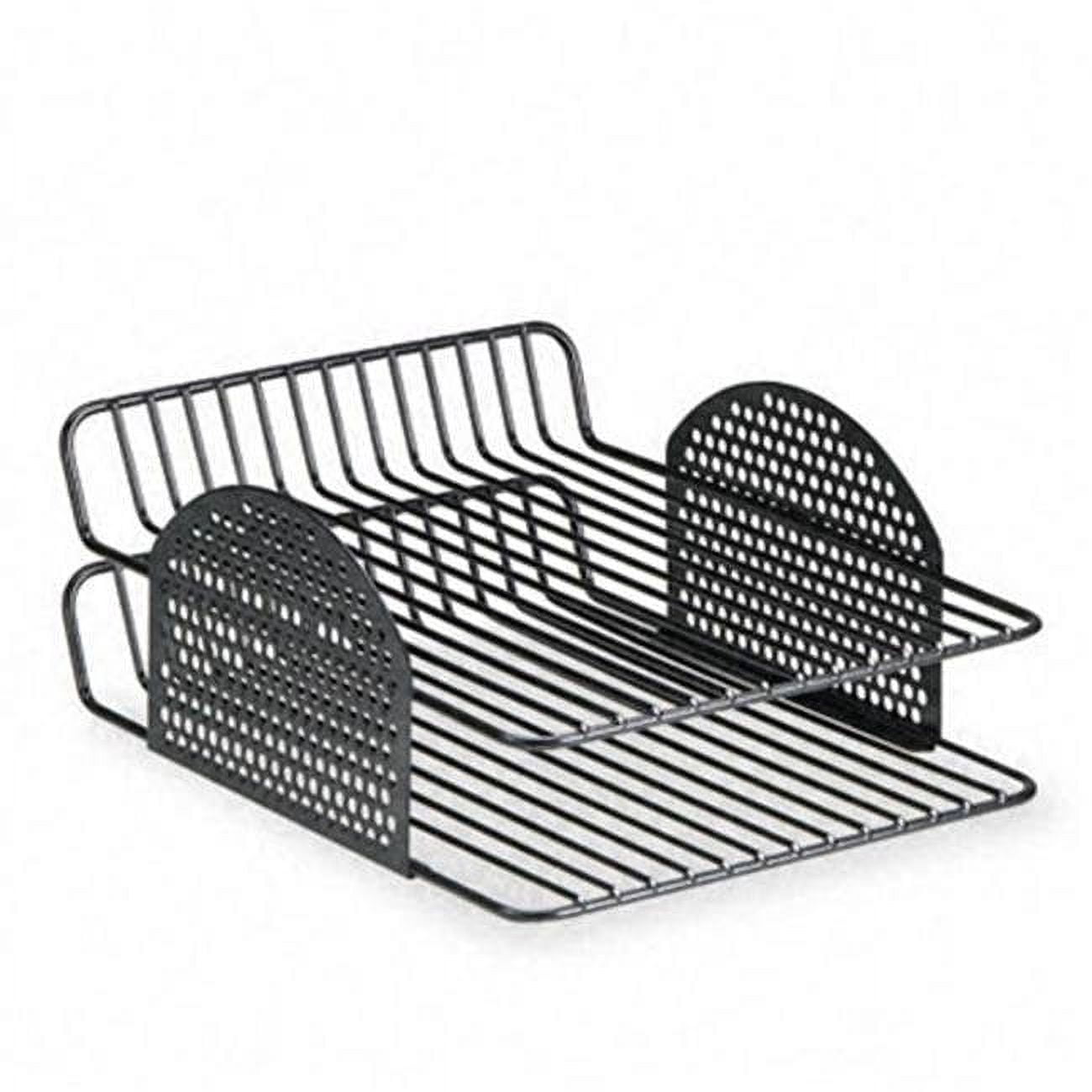 Perf-Ect Double Letter Tray Two-Tier Wire Black - Walmart.com