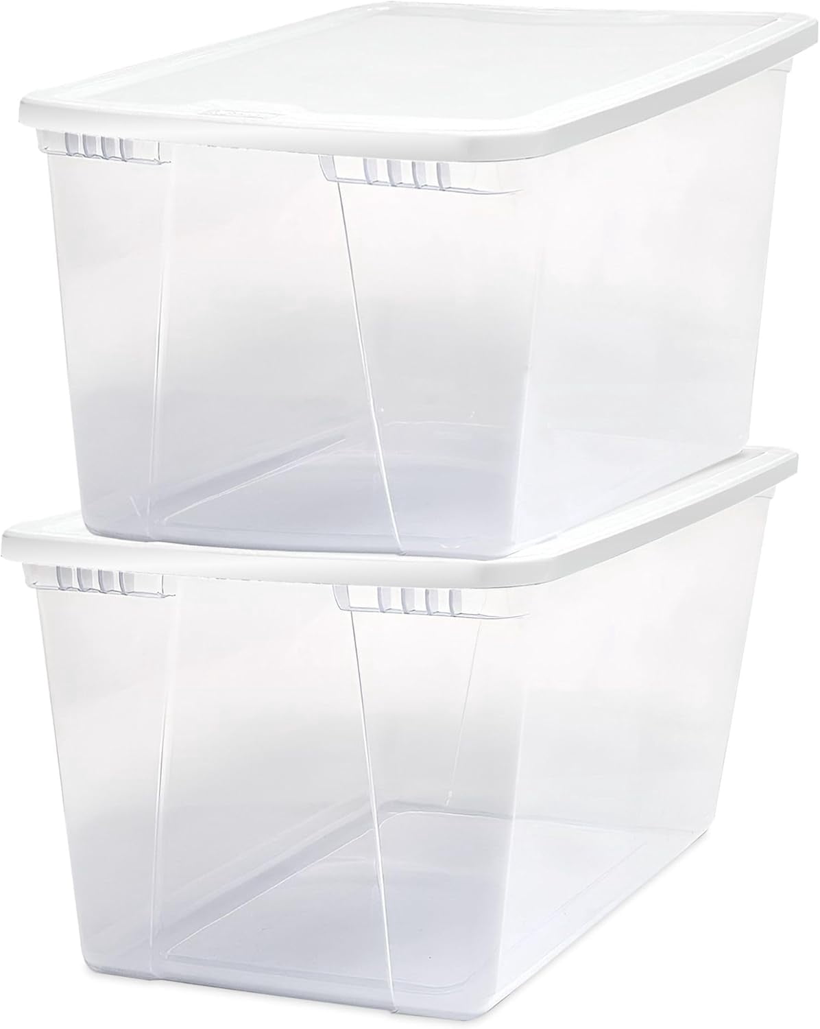 Perfactly 2-Pack Snaplock, Large Clear Plastic Storage Bins with Lids ...