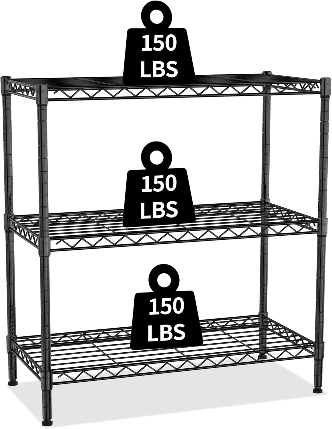 Perfactly 3 Tier Shelf Storage Rack Metal Wire Shelving Unit Steel ...