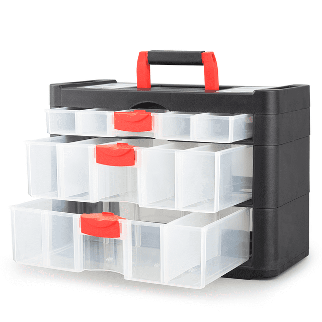 Perfactly 5-Grid Portable Tackle Box Organizer with Handle, Compartment ...