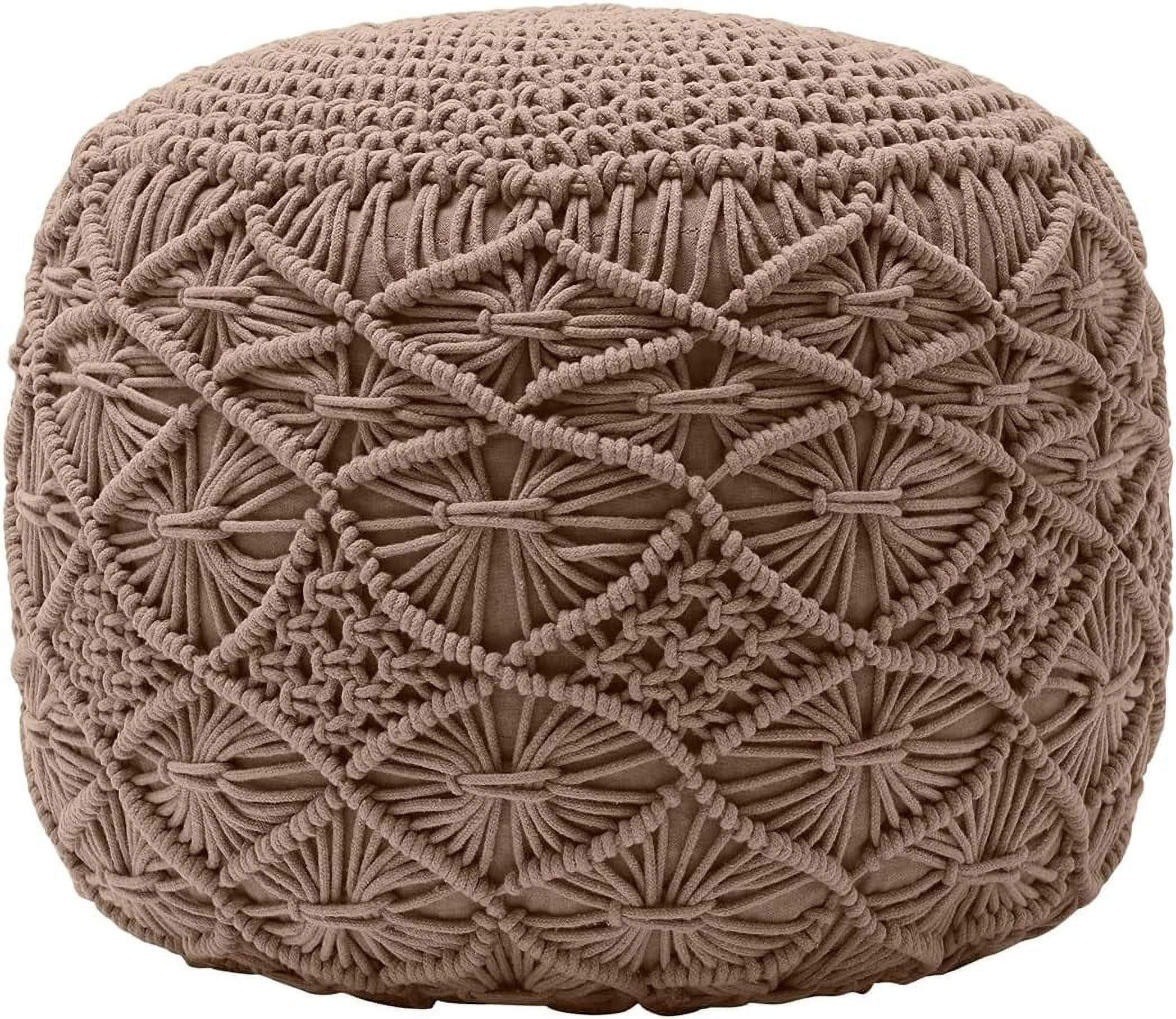 Perfactly Pouf Ottoman Foot Rest - 100% Cotton Pouffe - Hand Knitted ...