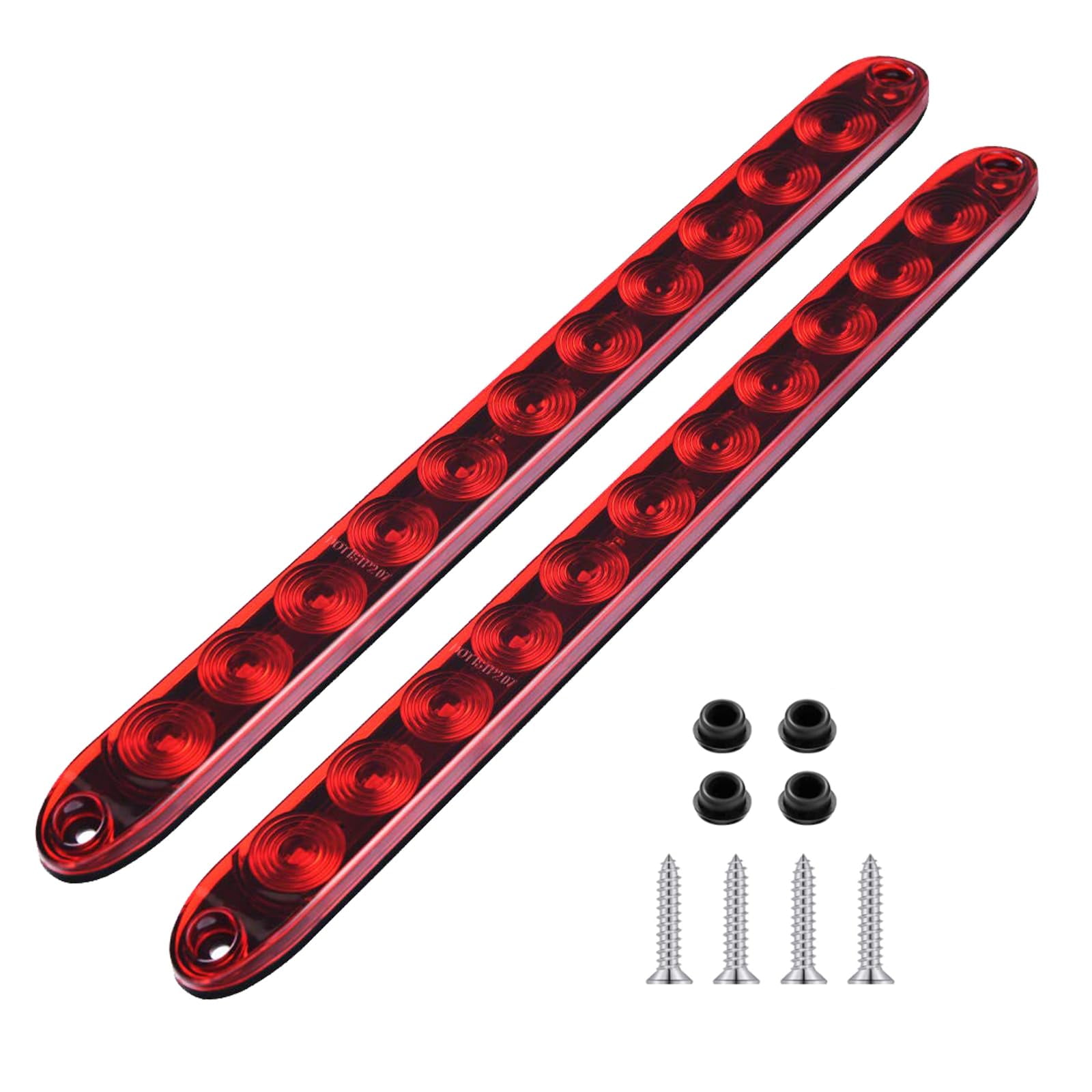PerfecTech 11 LED Red IFF17 Trailer Brake Tail Light, 2 Pack 16” LED Bar Stop Turn Signal Tail ...