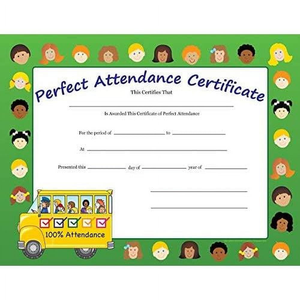 Perfect Attendance Recognition Certificates - Walmart.com