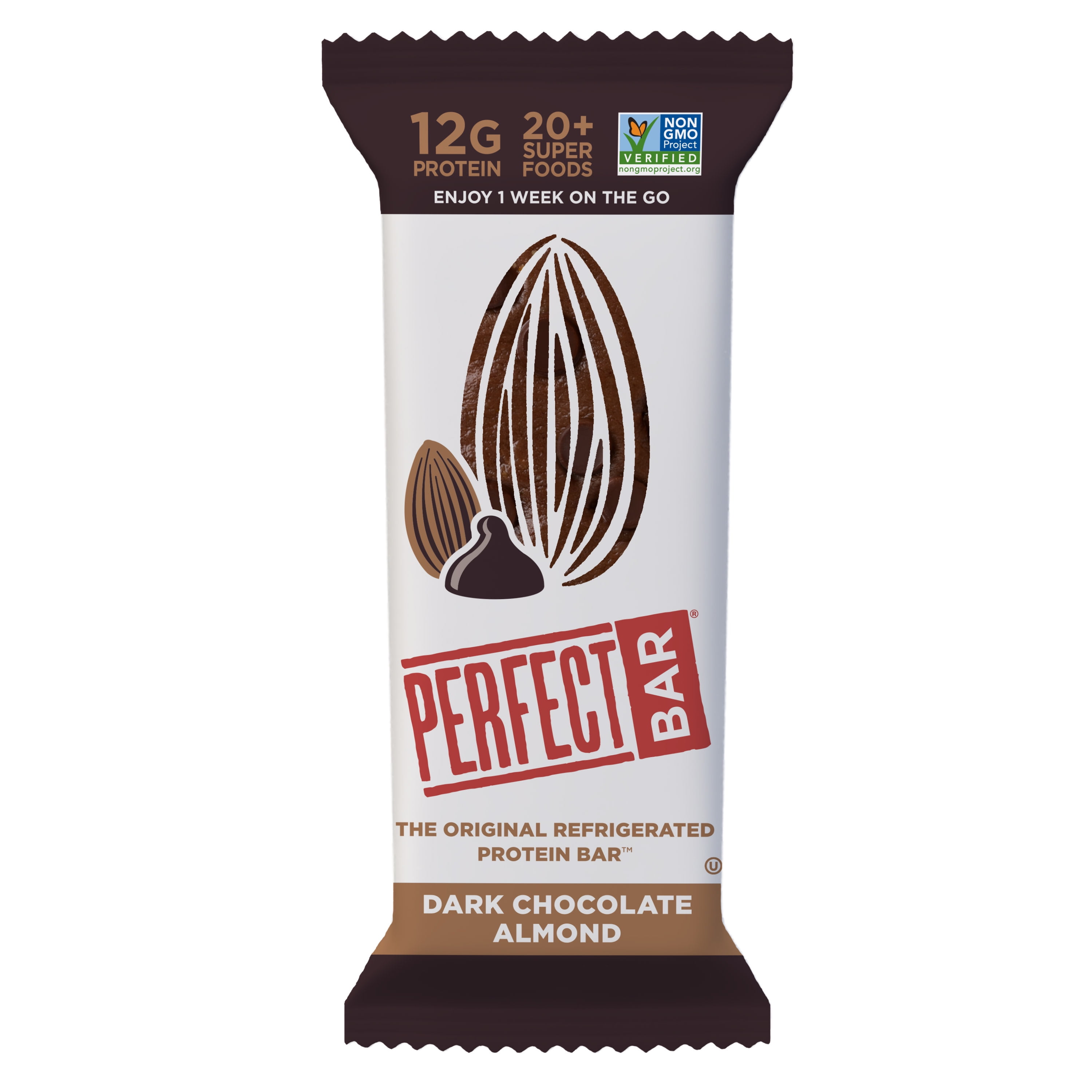 Perfect Bar, Dark Chocolate Almond Protein Bar, 2.2 Ounce Bar, 1 Count ...