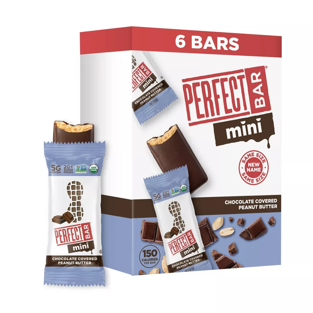 Perfect Bar Snack Size Chocolate Covered Peanut Butter Protein Bars - 6 ...