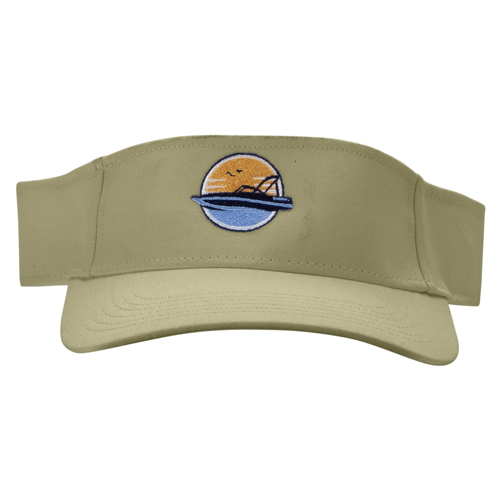 Perfect Boat Day Embroidered Cotton Twill Sun Visor - Khaki OSFM ...