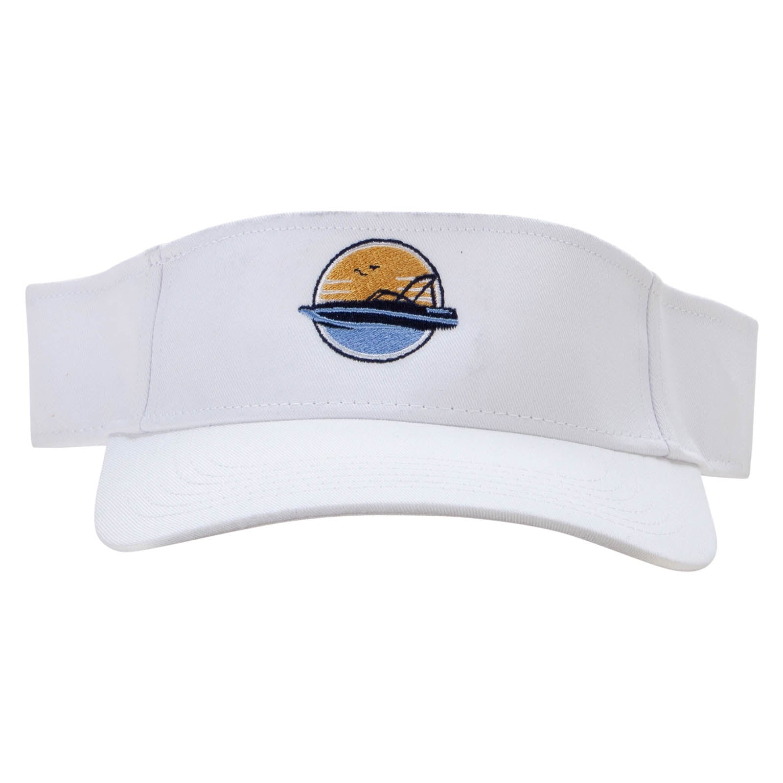 Perfect Boat Day Embroidered Cotton Twill Sun Visor - White OSFM ...