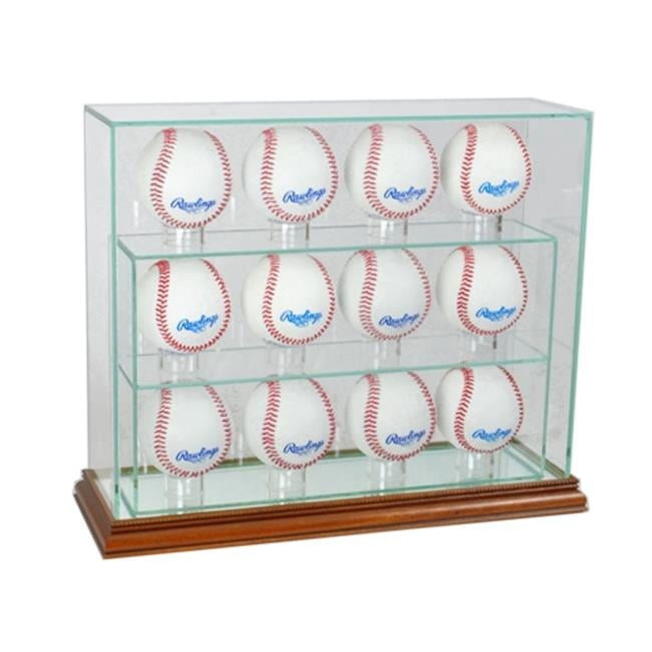 Perfect Cases 12UPBSB-W 12 Baseball Upright Display Case- Walnut ...