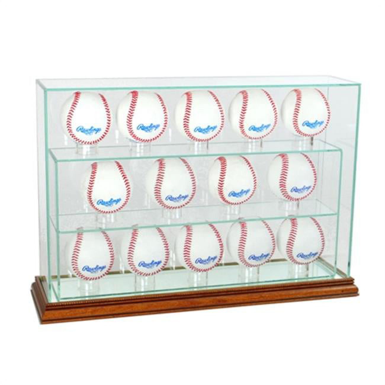 Perfect Cases 14UPBSB-W 14 Baseball Upright Display Case, Walnut ...