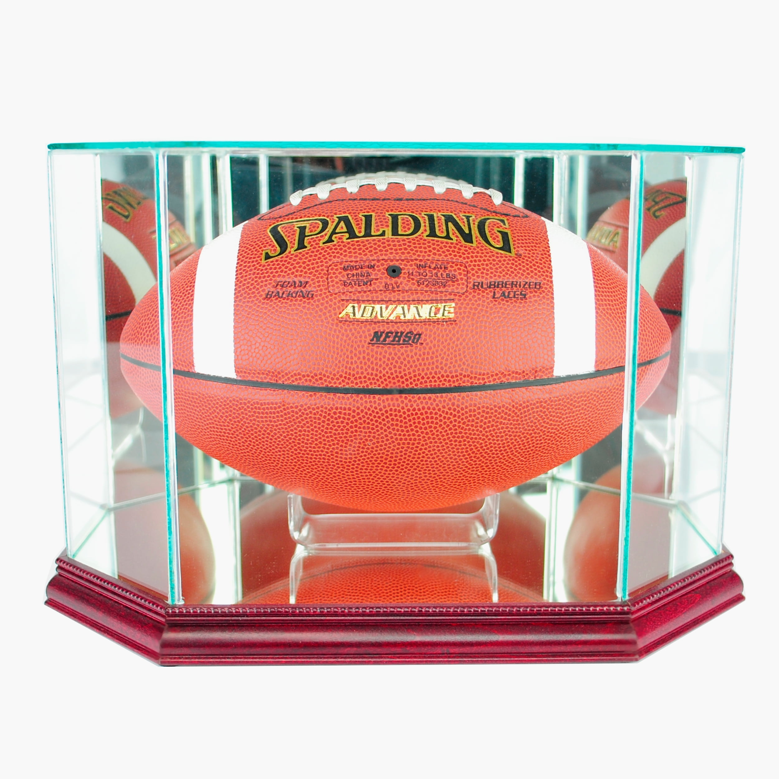 Perfect Cases - Octagon Football Display Case, Cherry Finish - Walmart.com