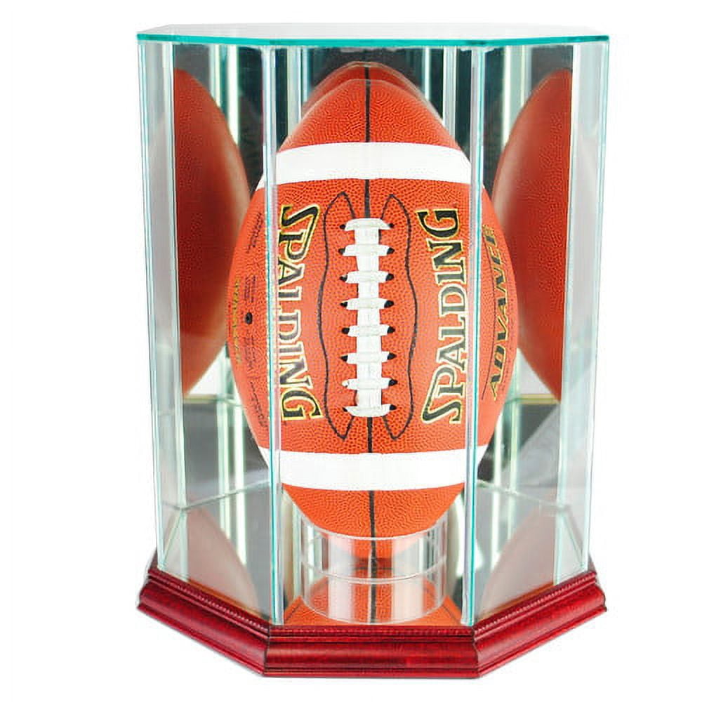 Perfect Cases Upright Octagon Football Display Case, Cherry Finish ...