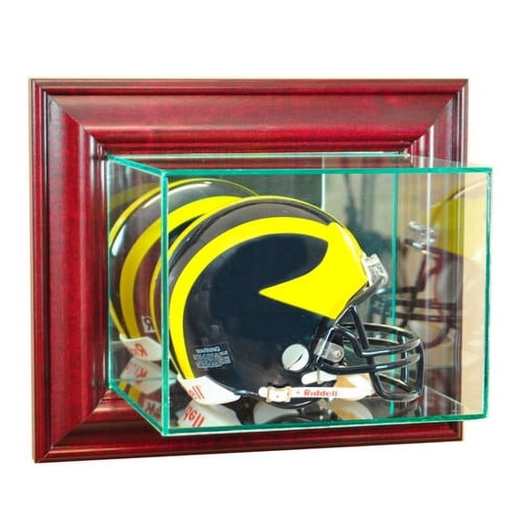 Perfect Cases Wall-Mounted Mini Helmet Display Case, Cherry Finish ...