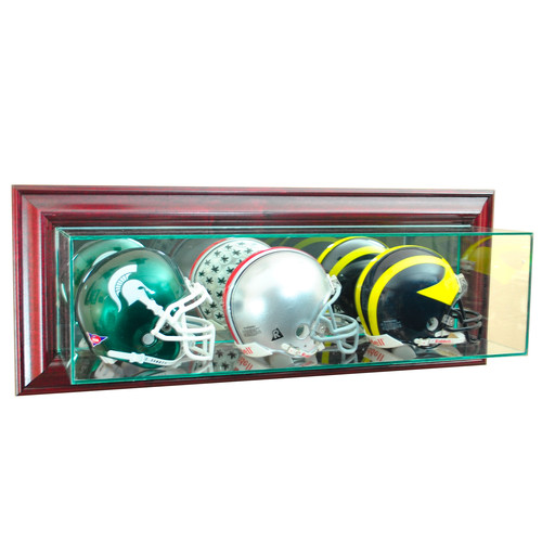 Perfect Cases Wall-Mounted Triple Mini Football Display Case, Cherry ...