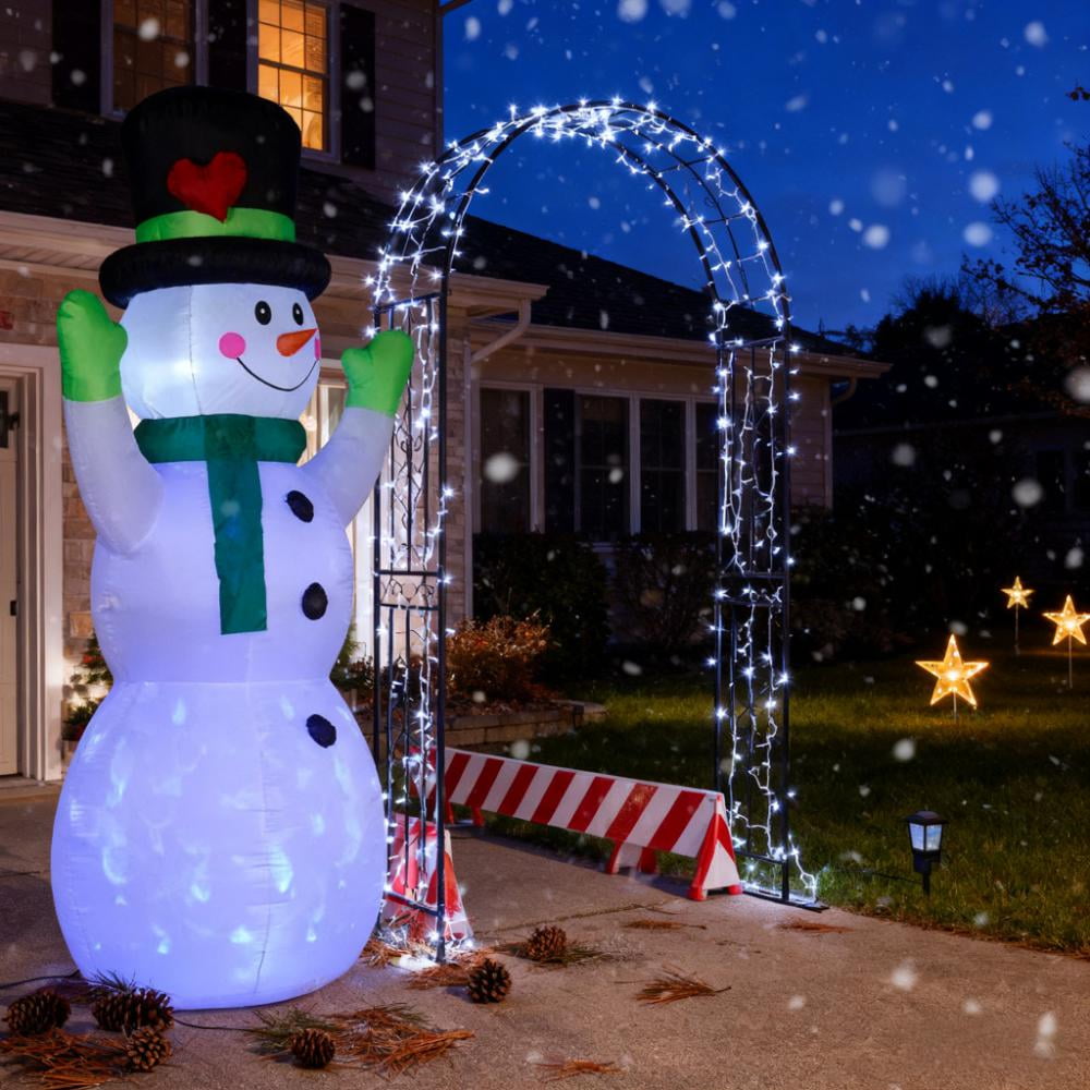 Perfect Christmas Inflatables Cheerful Snowman in Black Hat,with LED ...