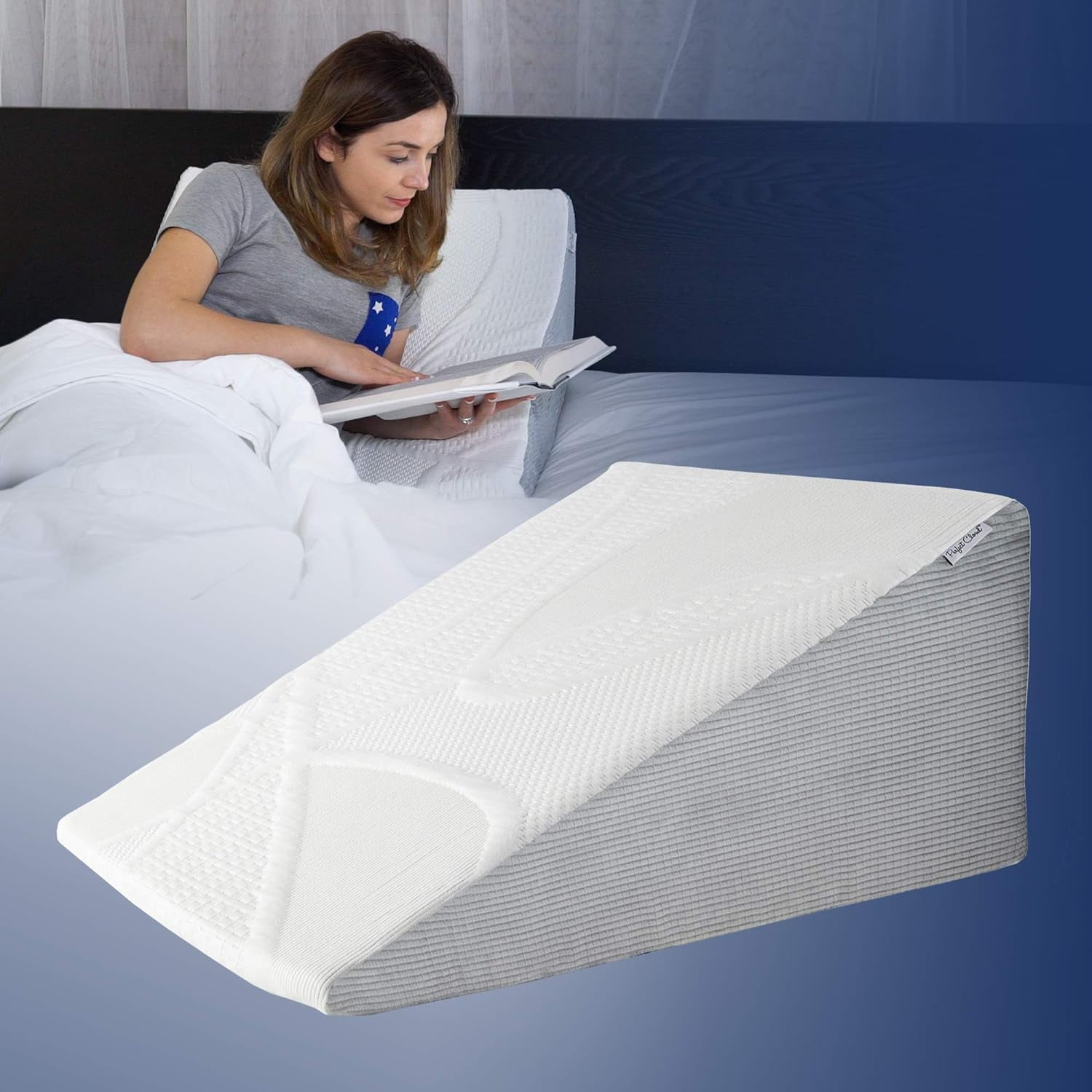Perfect Cloud 12” Memory Foam Wedge Pillow for Acid Reflux & Snoring ...