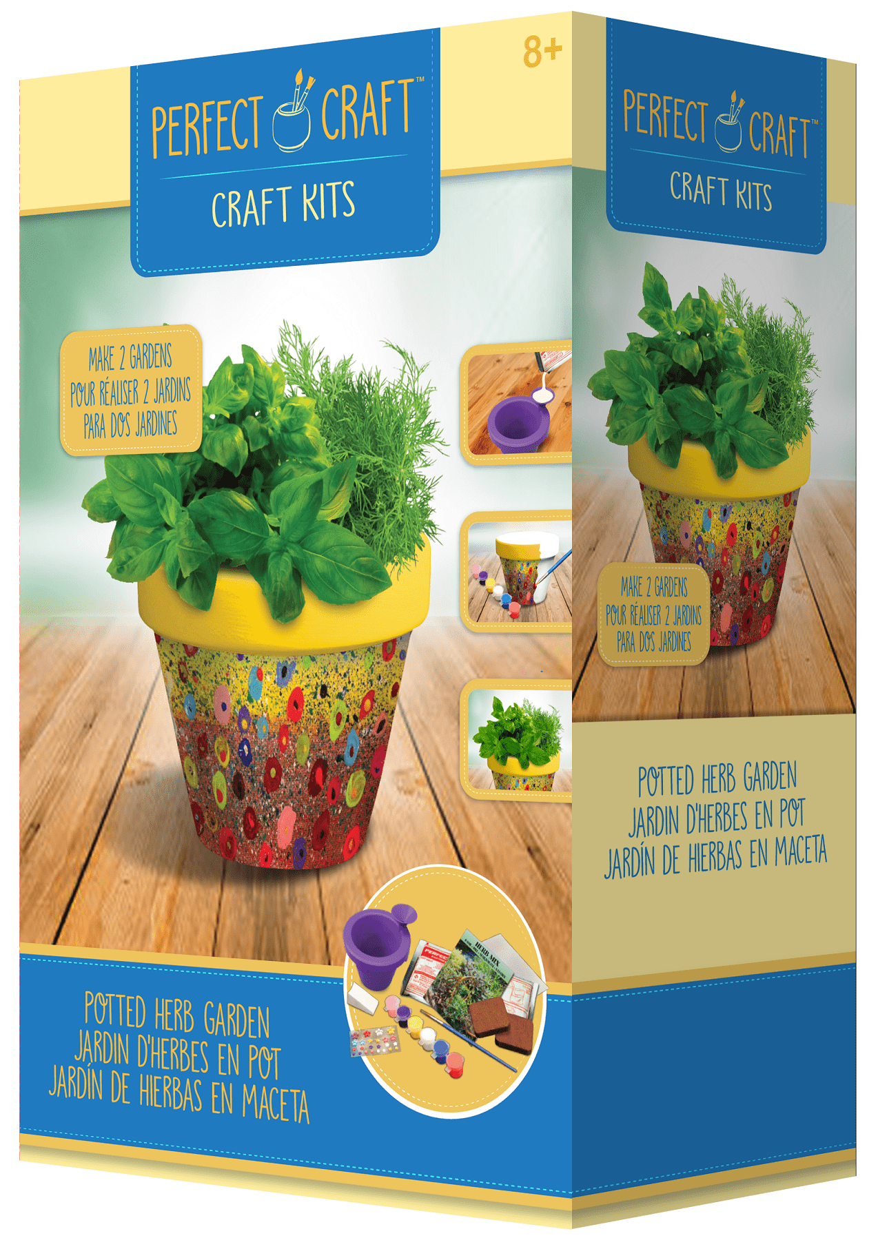 Perfect Craft Award Winning Cast & Paint 3.25" Herb Garden Kit with ...