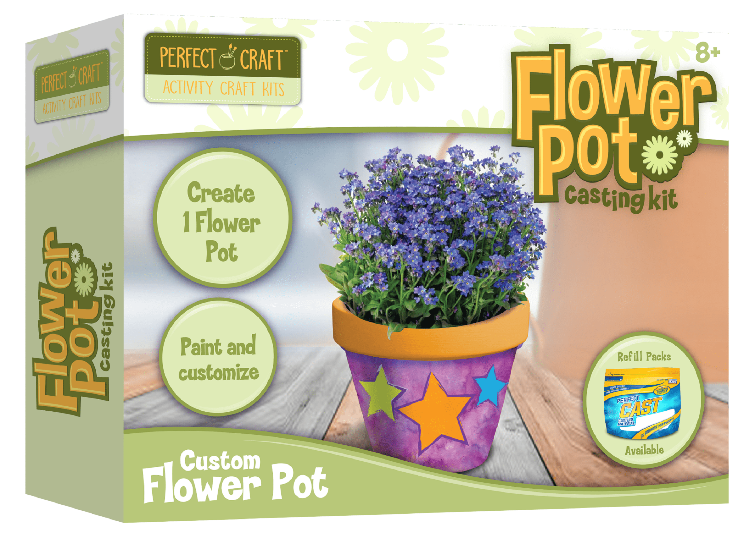 Perfect Craft Cast & Paint 3.25" Flower Pot Kit with Perfect Cast ...