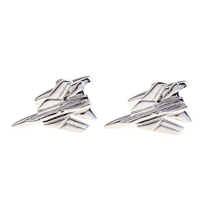 Perfect Cufflinks Jet Fighter Aircraft Military Silver Tone Cufflinks ...
