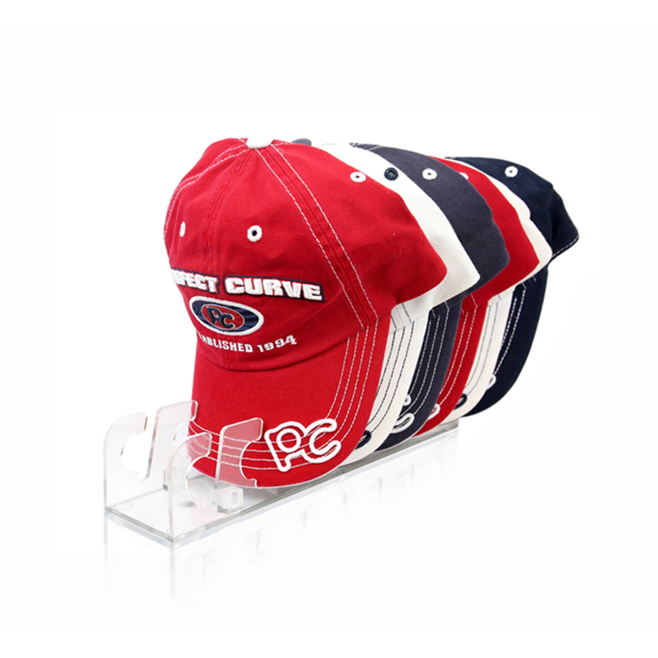 Perfect Curve Cap Rack Stand 1-Pack - Clear, Wall & Tabletop Hat ...