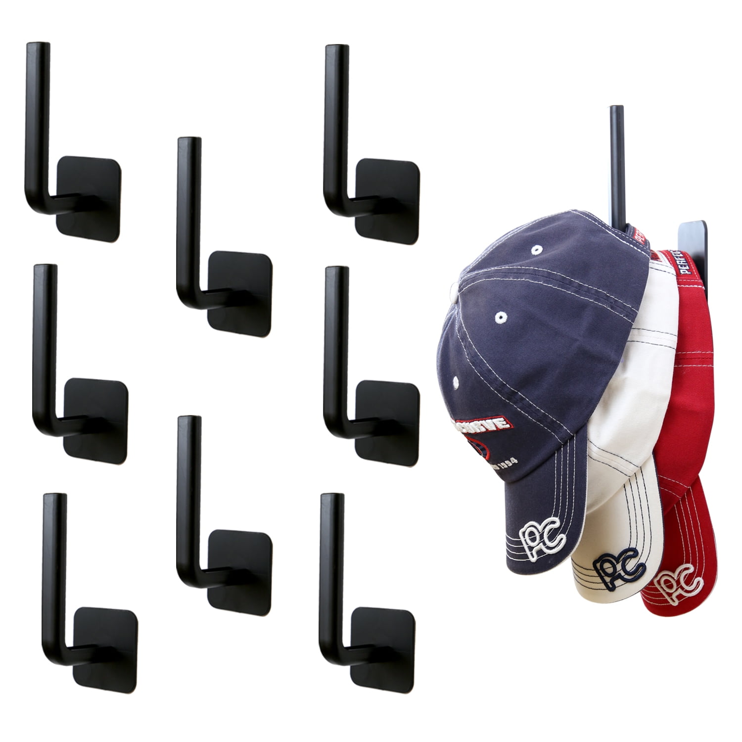 Perfect Curve Hat Holder Hook, Black, 8-Pack - Walmart.com