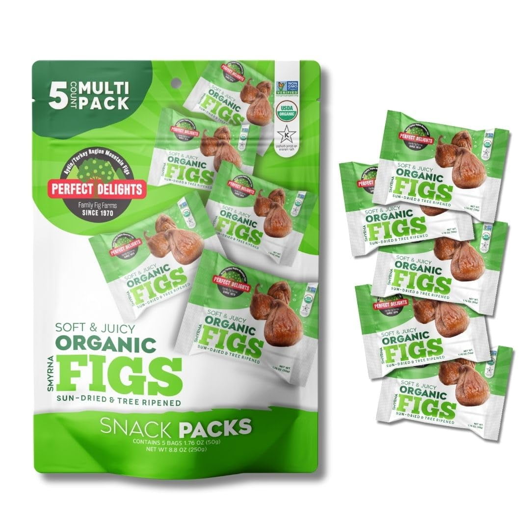 Perfect Delights Organic Snack Pack – Sun-Dried Turkish Figs, On-the-Go ...