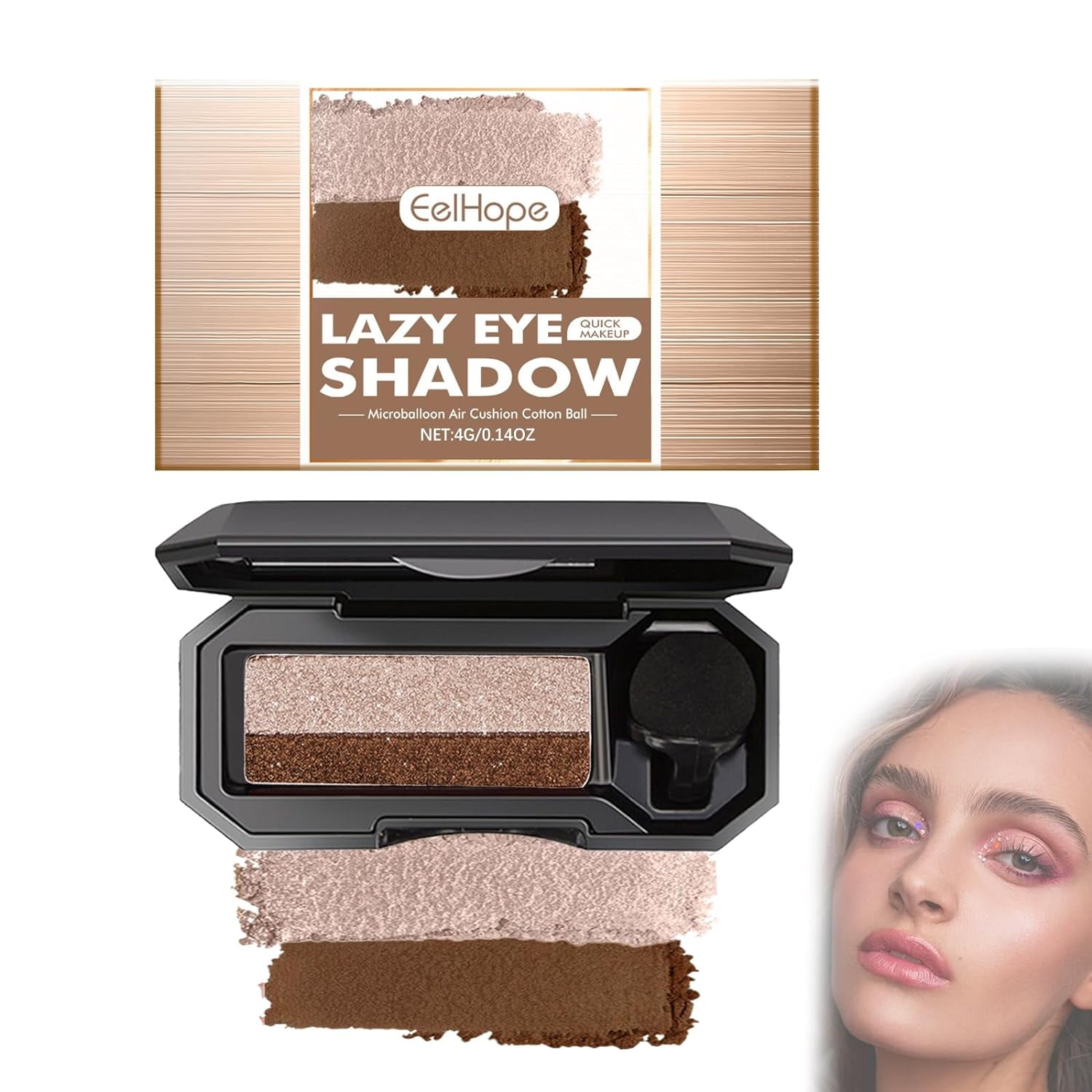 Perfect Dual Color Eyeshadow,Portable Two Tone Eyeshadow,Two Color Lazy ...