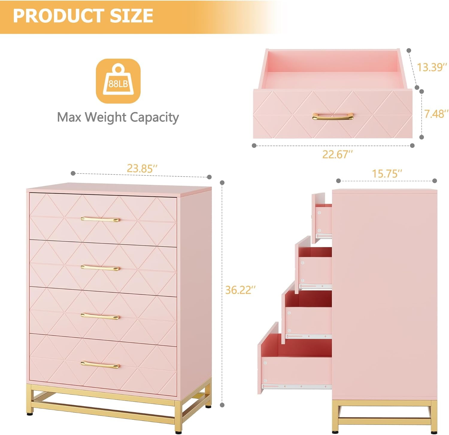 Your Perfect Find White Elegant 4-Drawer Wood Dresser – Stylish Storage ...