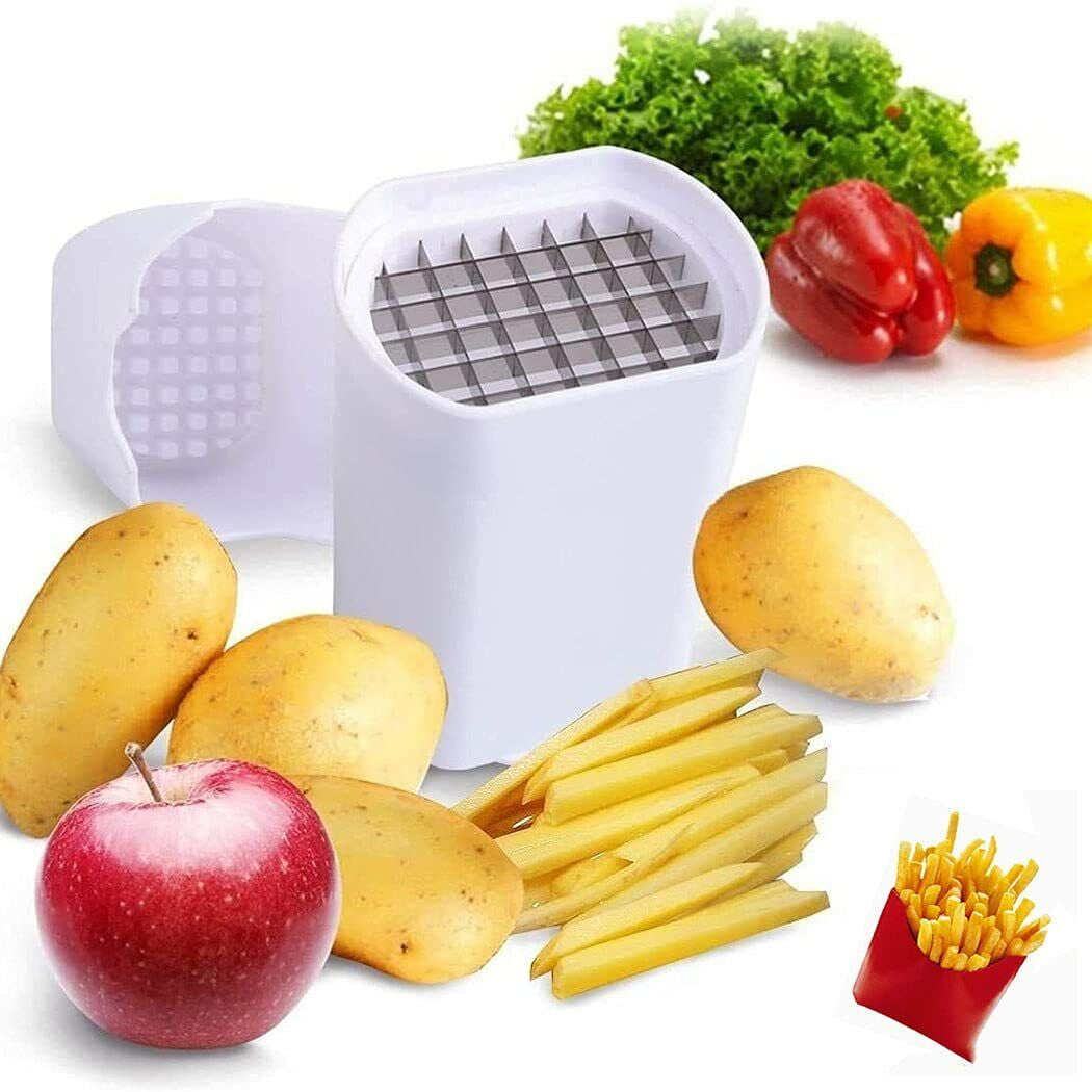 French Fry Cutter, One-Step Veggie Slicer, Steel Blade for Potatoes and ...