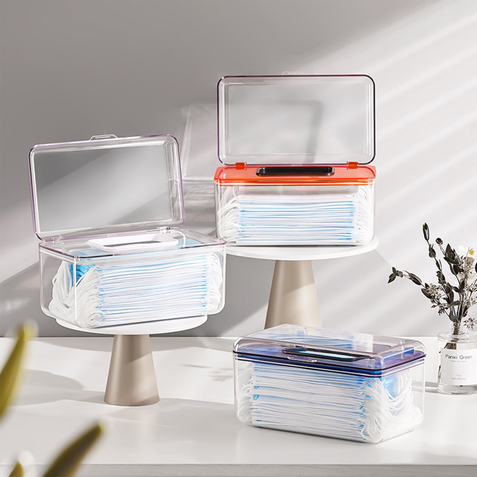 Perfect Gift Idea, Mask Storage Box, Transparent Case, Openable ...