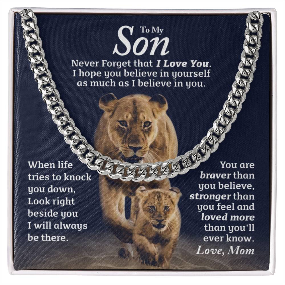 Perfect Gift for Son, Cuban Link Chain - Stainless Steel/ Yellow Plated ...