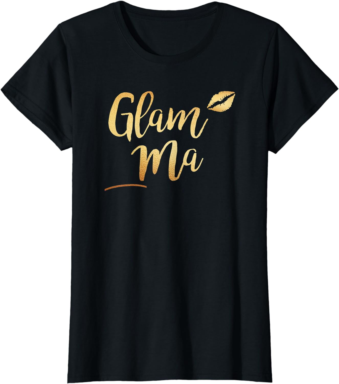 Perfect Glam-ma Glamma Granny Grandma Gold Kiss Present Gift T-Shirt ...
