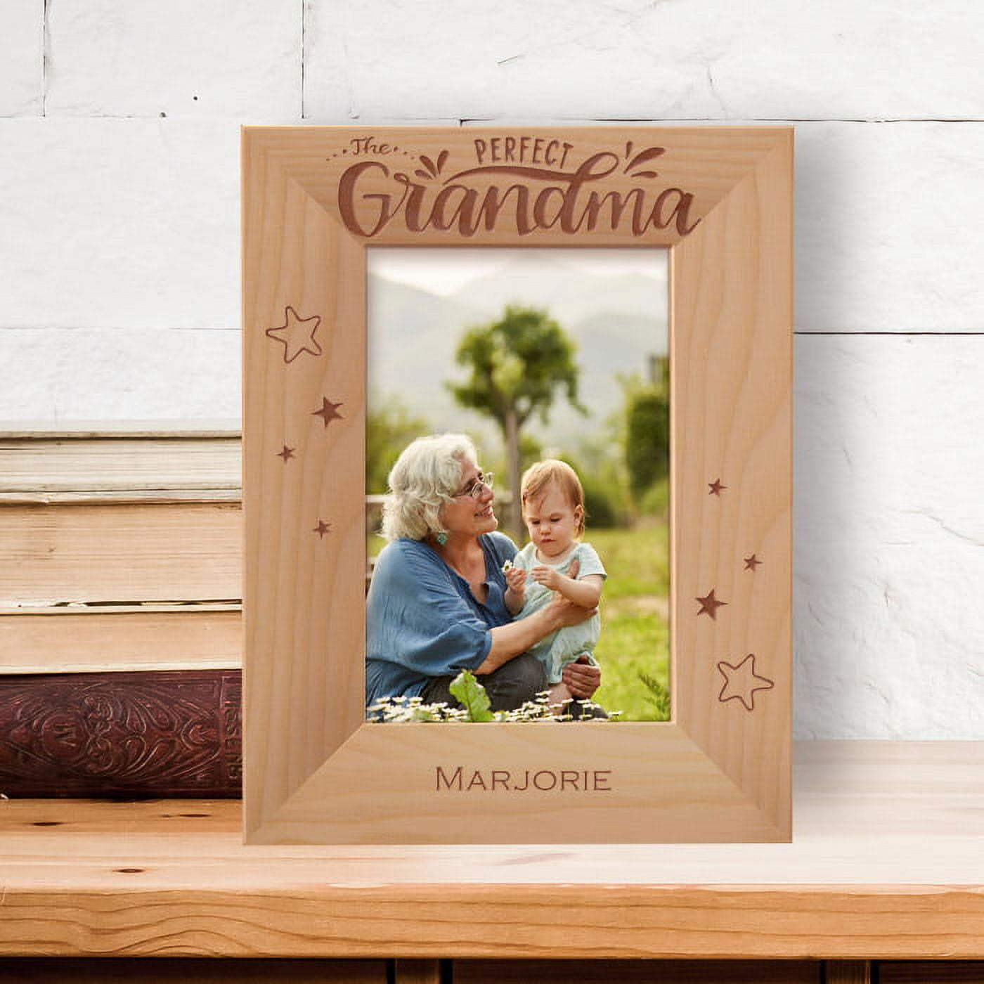 Perfect Grandma Personalized Wooden Frame 4" x 6" Brown (Vertical ...